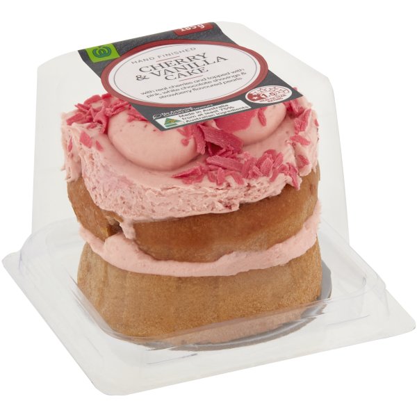 Woolworths Cherry And Vanilla Cake 185g Bunch